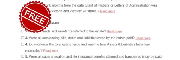 Simple Executor Checklists & Tools for a Deceased Estate